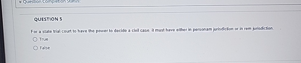Solved Question Completion Status:QUESTION 5For a state | Chegg.com