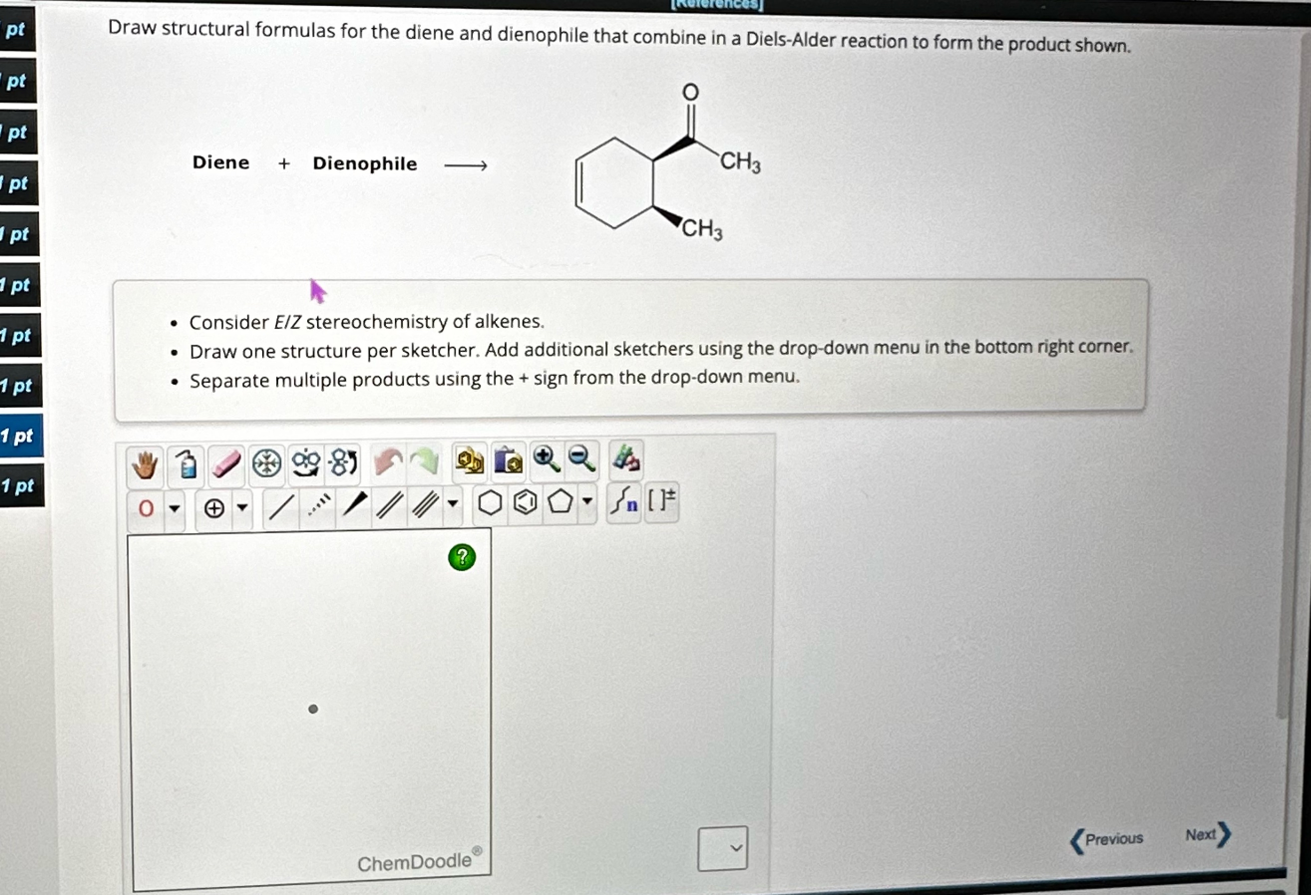 Solved Draw structural formulas for the diene and dienophile | Chegg.com