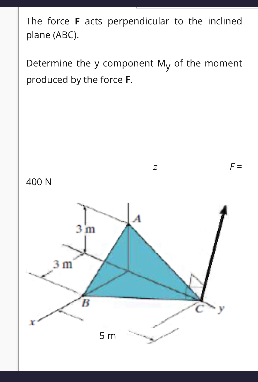The force F ﻿acts perpendicular to the inclined plane | Chegg.com