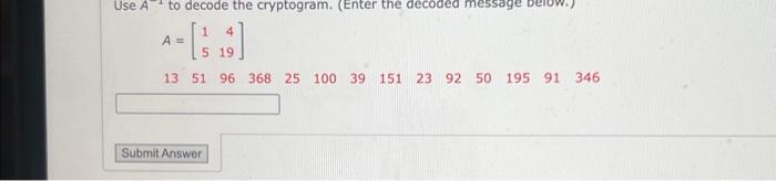 Solved A=[15419] | Chegg.com