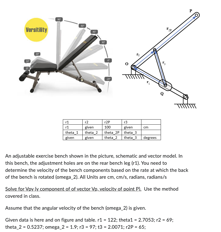 Solved An ﻿adjustable exercise bench shown in ﻿the picture, | Chegg.com