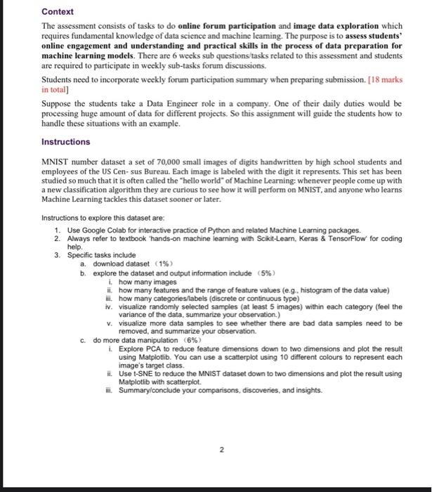 Solved Context The assessment consists of tasks to do online | Chegg.com