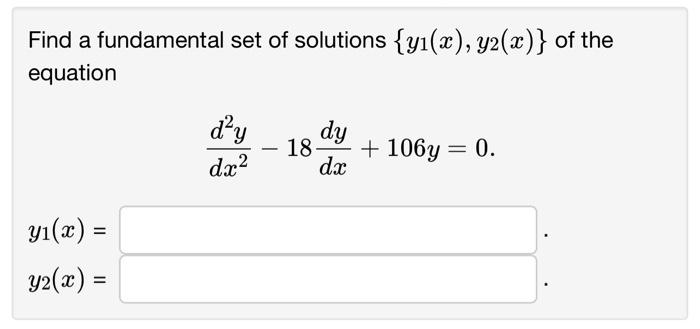 Solved Find a fundamental set of solutions {y1(x),y2(x)} of | Chegg.com