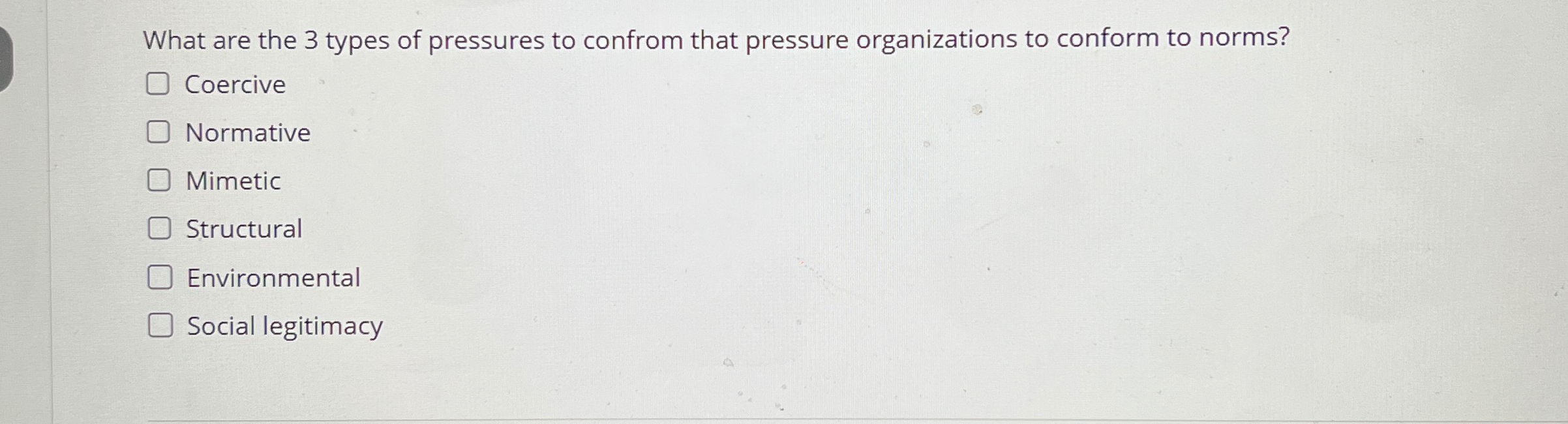 Solved What are the 3 ﻿types of pressures to confrom that | Chegg.com
