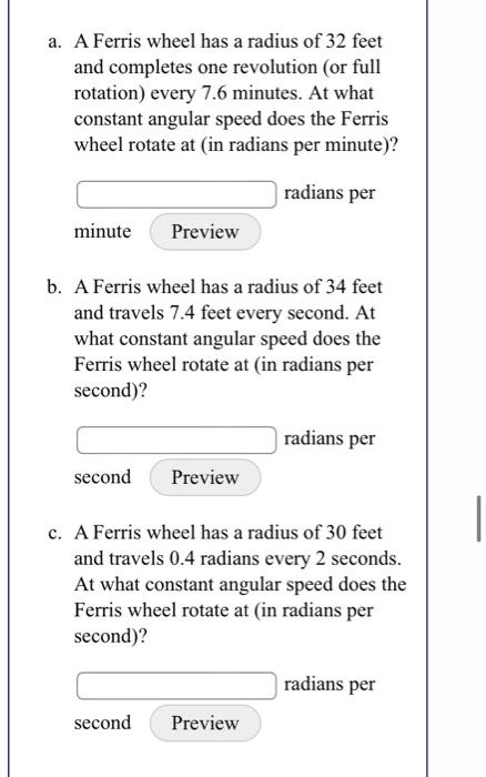 Solved constant angular speed does the Ferris wheel rotate | Chegg.com