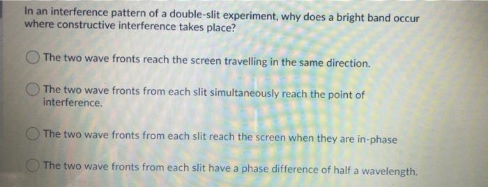 Solved In an interference pattern of a double-slit | Chegg.com