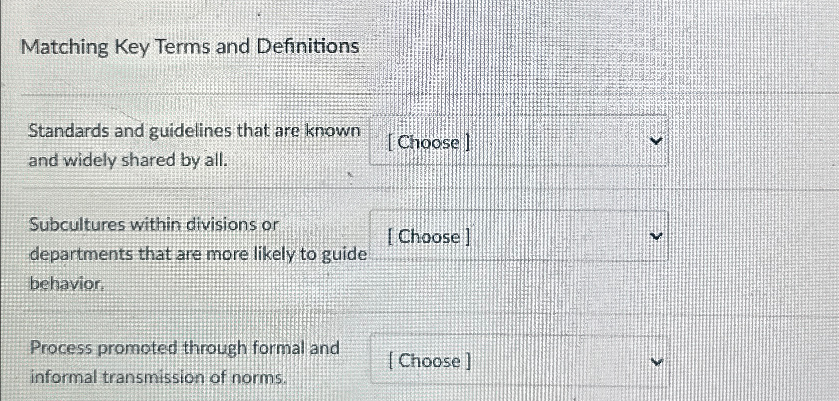 Solved Matching Key Terms and DefinitionsStandards and | Chegg.com