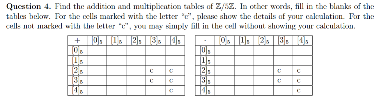Solved Question 4. ﻿Find the addition and multiplication | Chegg.com