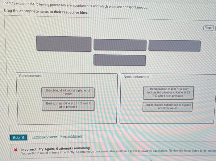 Solved Identify whether the following processes are | Chegg.com