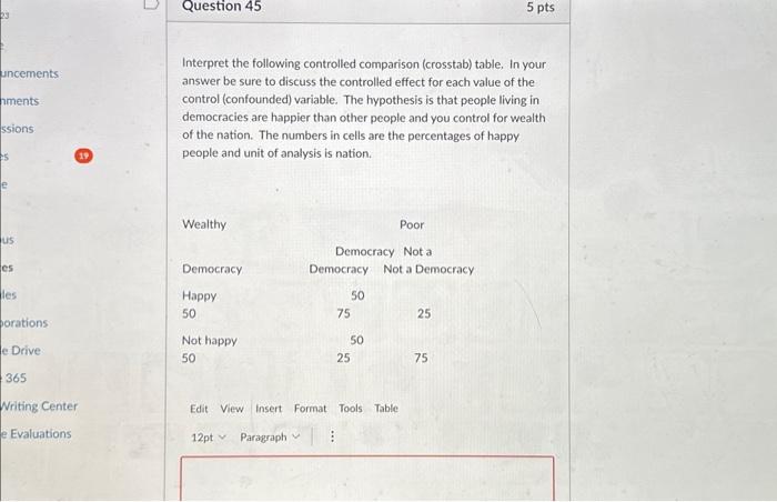 Solved Interpret the following controlled comparison | Chegg.com