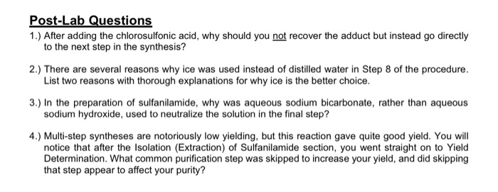 POST-LABORATORY WORKSHEET ORGANIC CHEMISTRY | Chegg.com