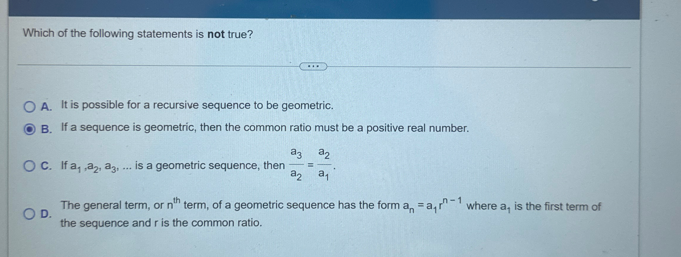 Solved Which of the following statements is not true?A. ﻿It | Chegg.com