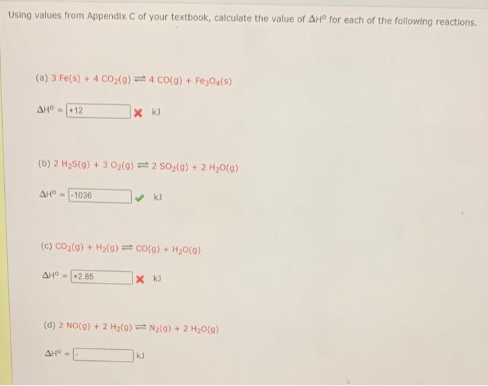Solved Using values from Appendix C of your textbook, | Chegg.com