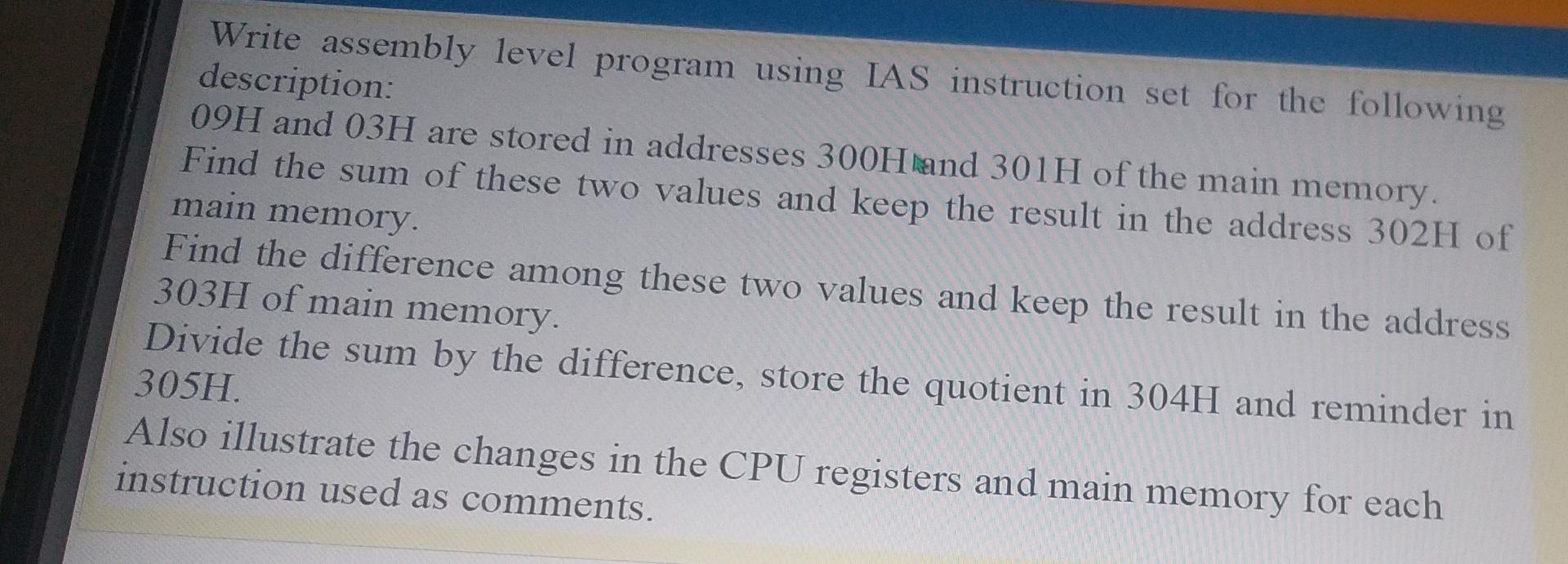 Solved Write Assembly Level Program Using Ias Instruction 5233