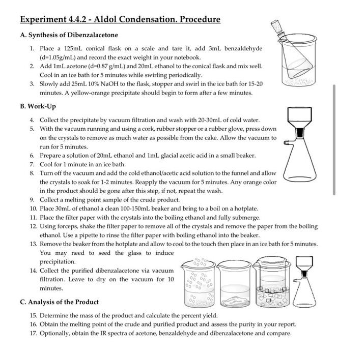 Solved Experiment 4.4.2 - Aldol Condensation. Procedure A. | Chegg.com