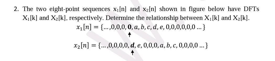 2 The Two Eight Point Sequences X1 N And X2 N 