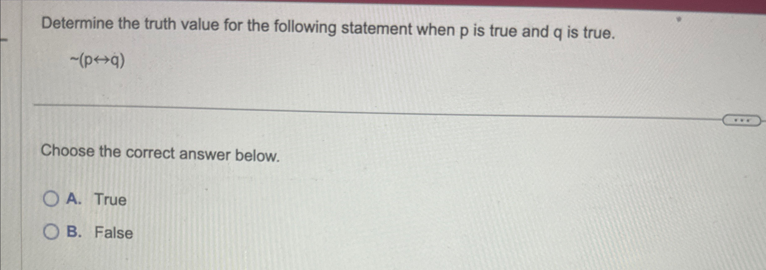 Solved Determine the truth value for the following statement | Chegg.com