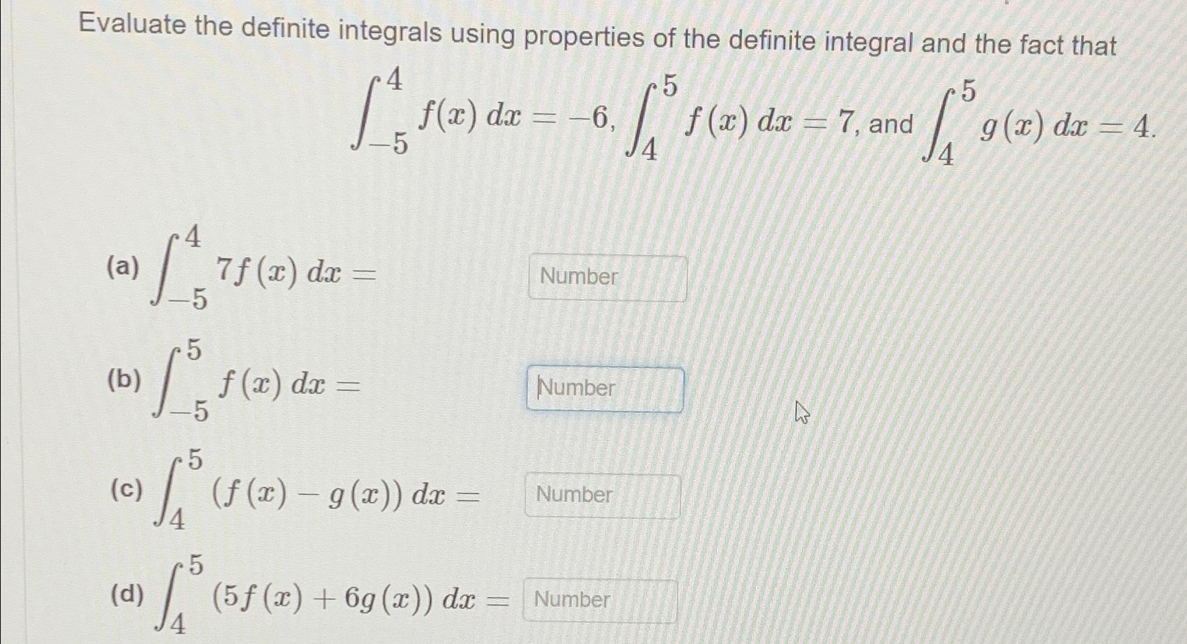 Solved Evaluate the definite integrals using properties of | Chegg.com