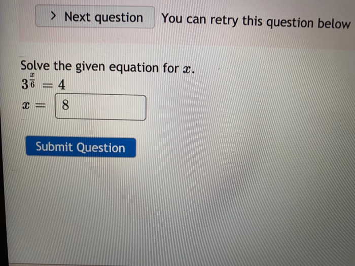 Solved > Next question You can retry this question below | Chegg.com