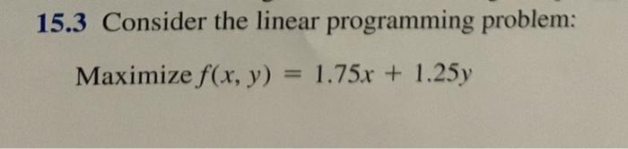 Solved 15.3 Consider the linear programming problem: | Chegg.com