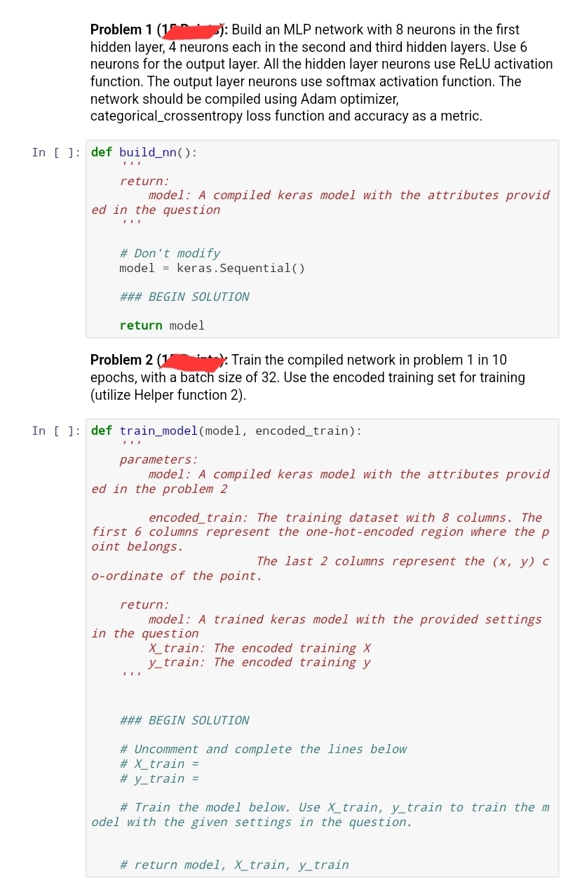 Solved Problem 1(1,0) ﻿: Build an MLP network with 8 | Chegg.com