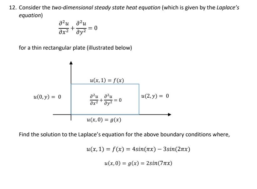 Solved 12. Consider the two-dimensional steady state heat | Chegg.com
