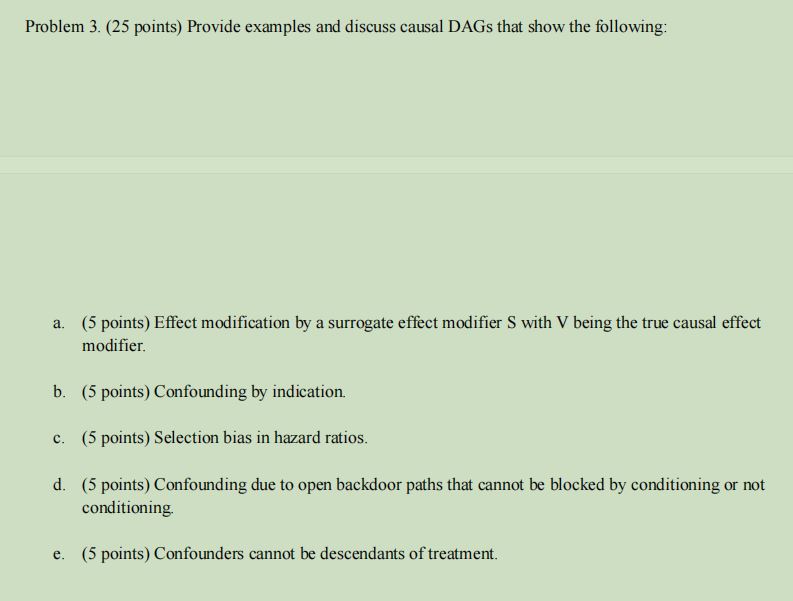 Solved Problem 3. (25 points) Provide examples and discuss | Chegg.com Solved Problem 3. (25 points) Provide examples and discuss | Chegg.com