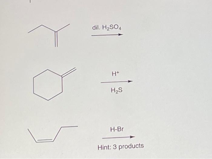 Solved dil. H2SO4 H2 SH+ | Chegg.com
