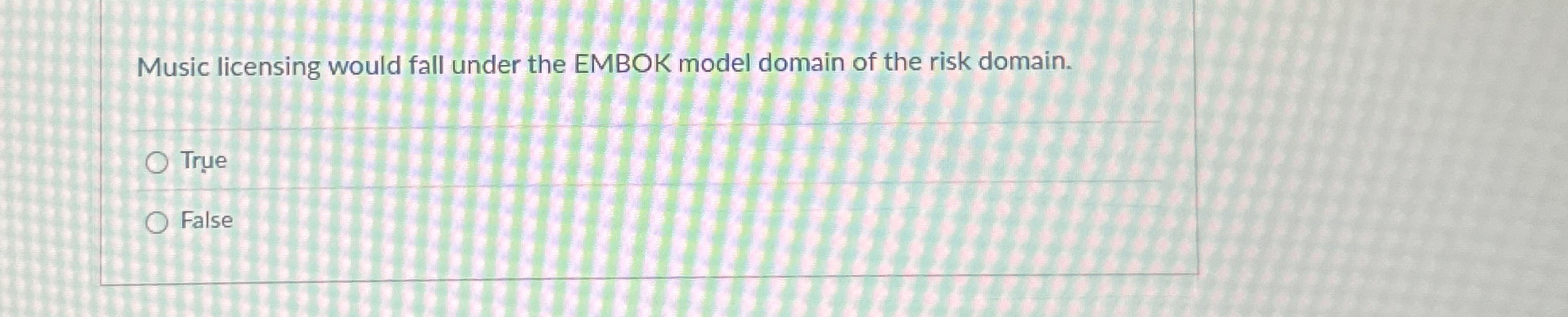 Solved Music licensing would fall under the EMBOK model | Chegg.com