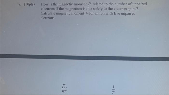 Solved ts) How is the magnetic moment μ related to the | Chegg.com
