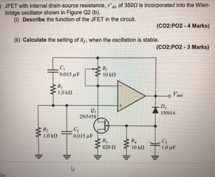 JFET with internal drain-source resistance, r'ds of | Chegg.com