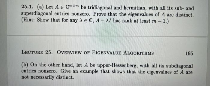 Solved 31.3. Show that if the entries on both principal | Chegg.com