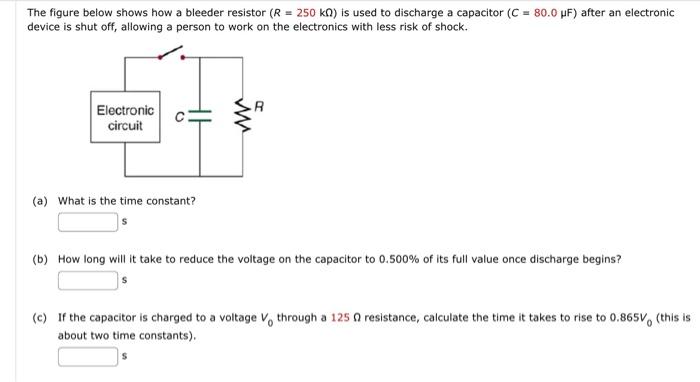 Solved The figure below shows how a bleeder resistor | Chegg.com