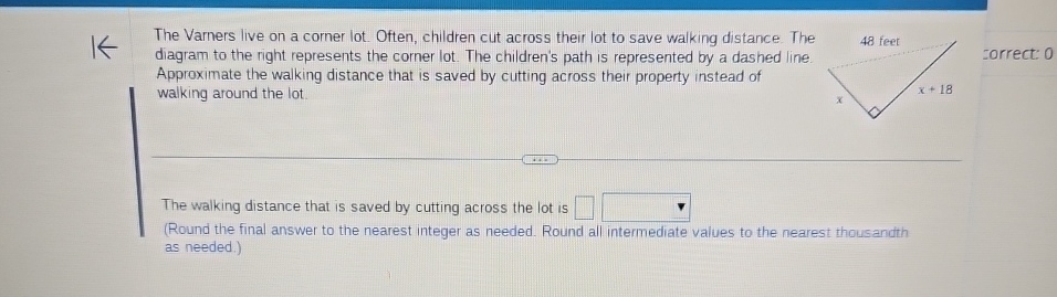 Solved The Varners live on a comer lot. Often, children cut | Chegg.com