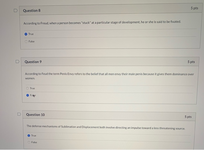 Solved Question 8 5 pts According to Freud, when a person | Chegg.com