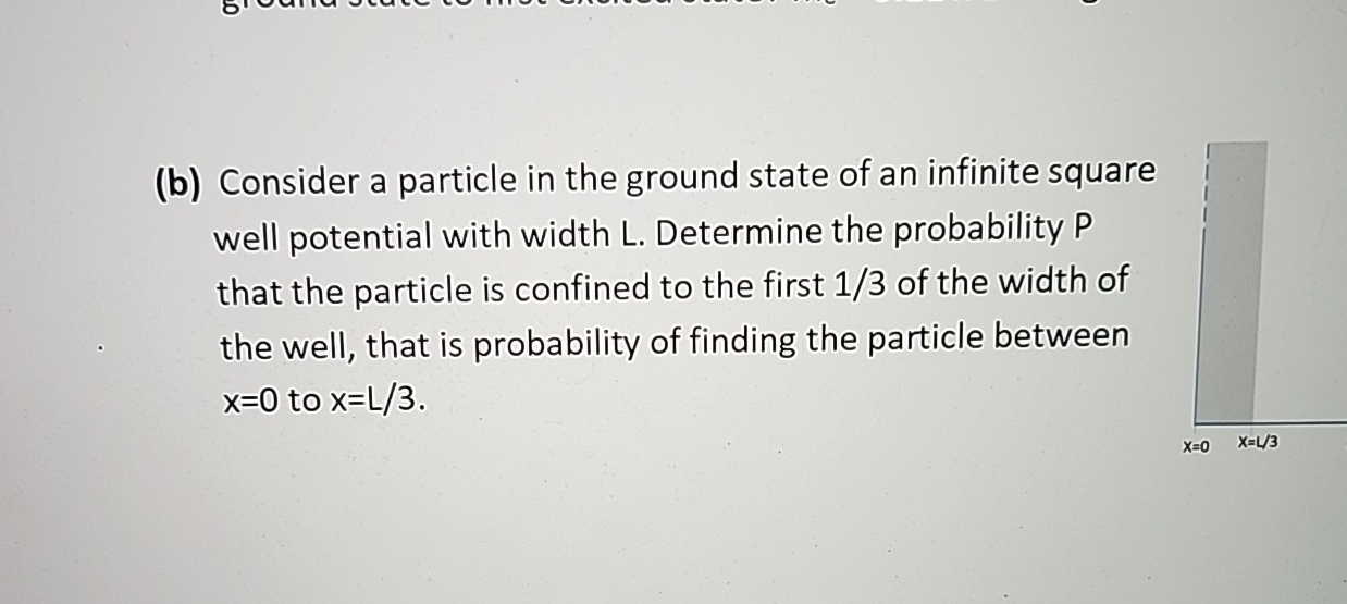 Solved (b) ﻿Consider a particle in the ground state of an | Chegg.com