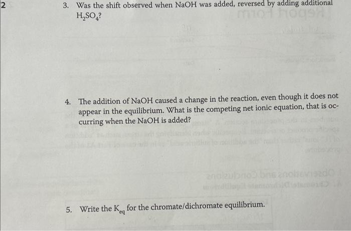 Solved For each part of the procedure, describe the color of | Chegg.com