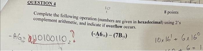 Solved Complete the following operation (numbers are given | Chegg.com