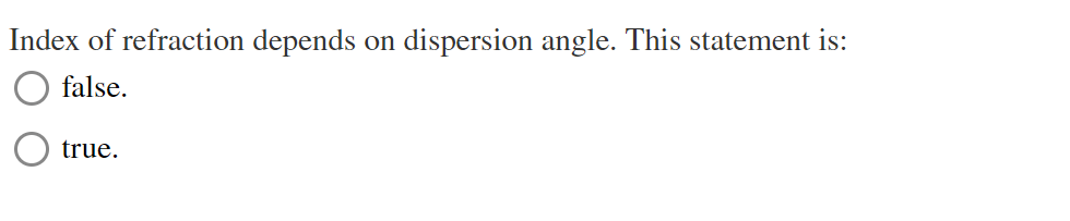 Solved Index of refraction depends on dispersion angle. This | Chegg.com