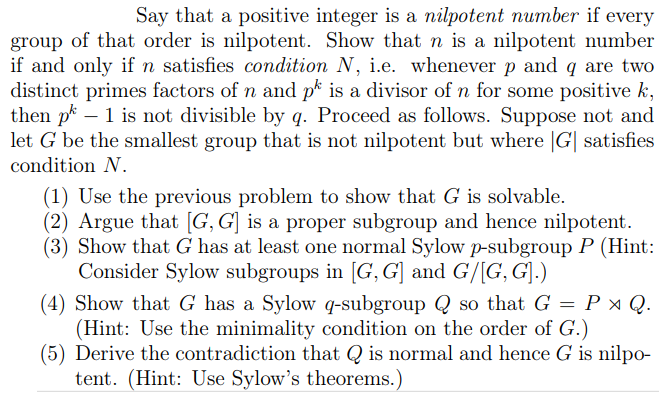 Solved Say that a positive integer is a nilpotent number if | Chegg.com