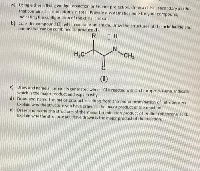 Solved a) Using either a flying wedge projection or Fischer | Chegg.com
