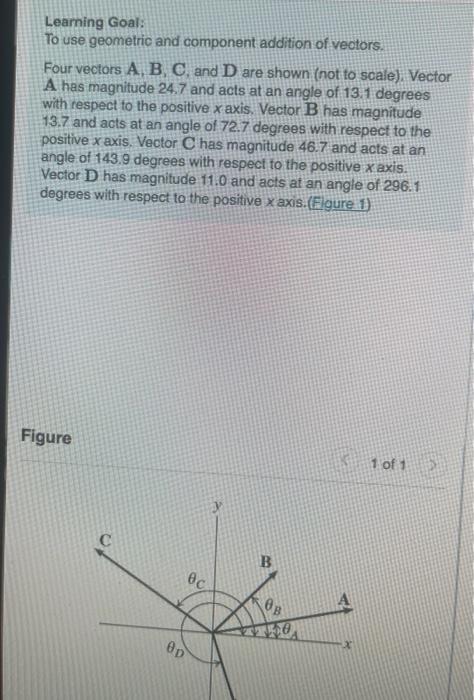 Solved Learning Goal: To use geometric and component | Chegg.com