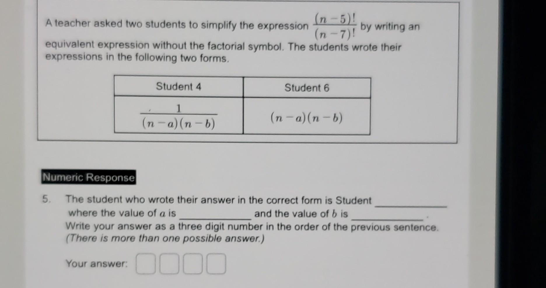 Solved A teacher asked two students to simplify the | Chegg.com