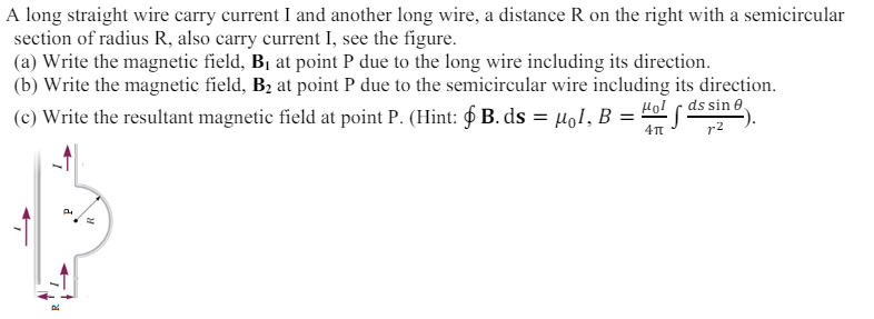 Solved A long straight wire carry current I and another long | Chegg.com
