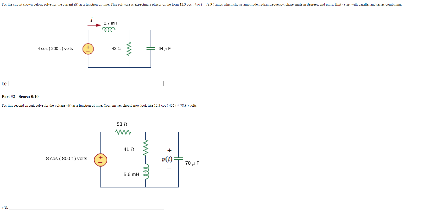 For The Two Equations Shown Below Solve For The