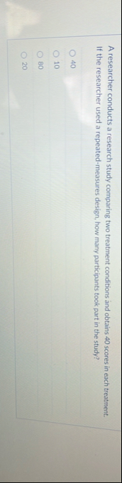 Solved A researcher conducts a research study comparing two | Chegg.com