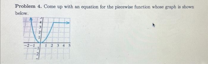 Solved Problem 4. Come up with an equation for the piecewise | Chegg.com