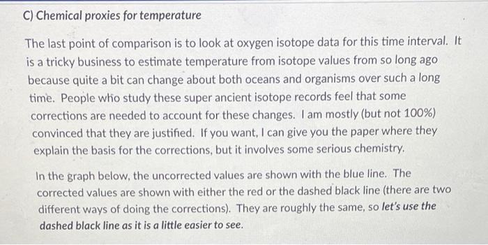 Solved C) Chemical proxies for temperature The last point of | Chegg.com