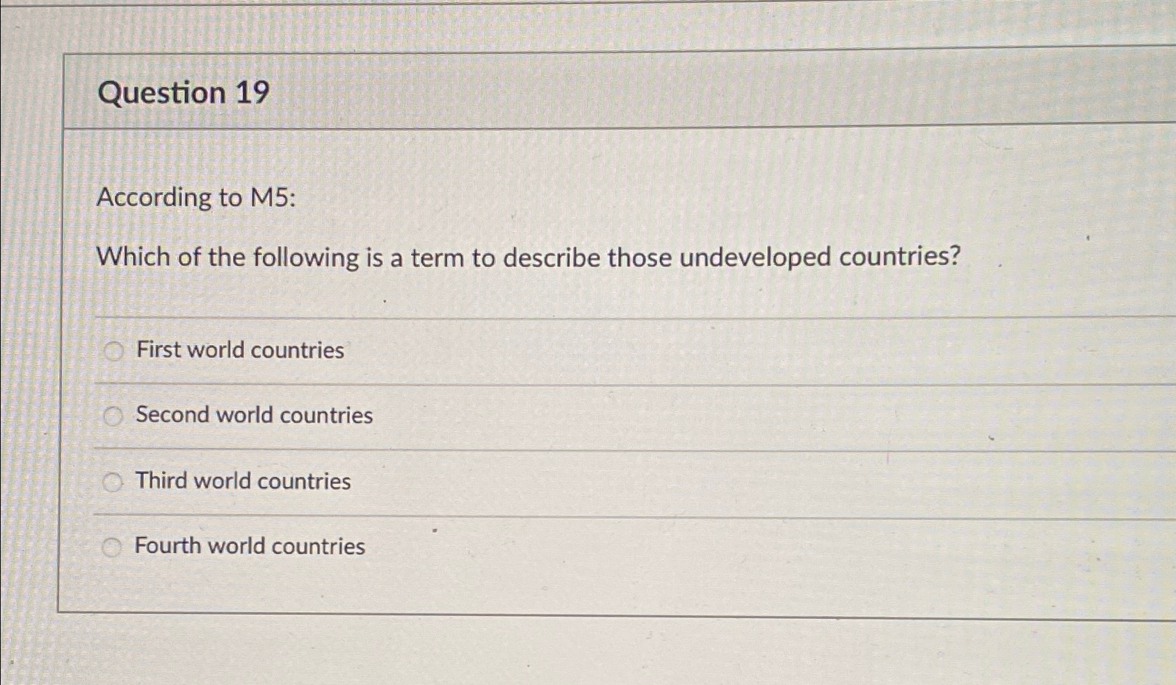 Solved Question 19According to M5:Which of the following is | Chegg.com