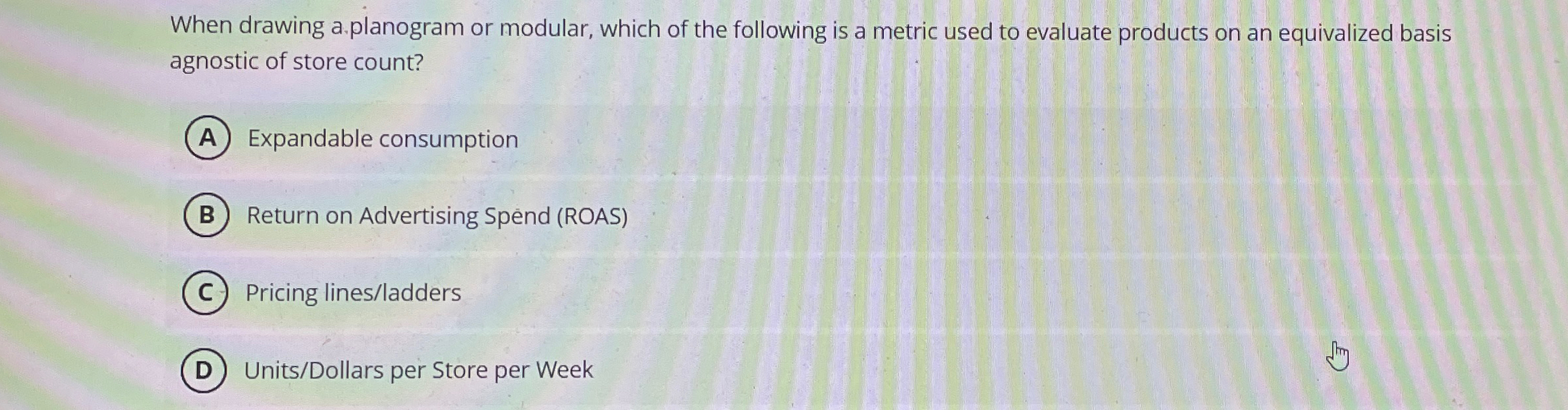 Solved When drawing a.planogram or modular, which of the | Chegg.com